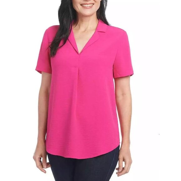 Hilary Radley | Tops | Nwot Hilary Radley Womens Pleated Collared ...